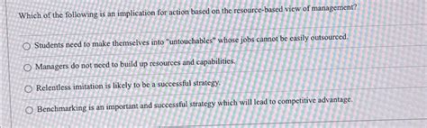 Solved Which Of The Following Is An Implication For Action