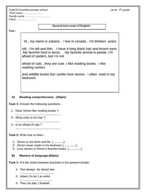 Fodil El Ouartilani Privet School Level Pdf Language Families