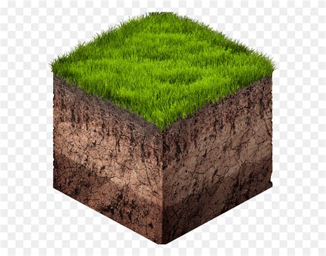 Earth Ground And Grass Cube Cross Section Isometric Ground Cross Section Brick Rug Plant Hd