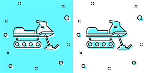 녹색과 흰색 배경에 격리 된 검은 줄 스노모빌 아이콘 스노모빌 사인 익스트림 스포츠 임의동적 모양 벡터 일러스트레이션 가능성에 대한 스톡 벡터 아트 및 기타 이미지 Istock