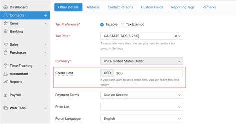 Update Credit Limit FAQ Zoho Books