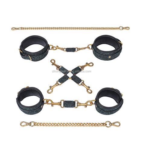 High End Custom Extreme Sex Bandage Kit Pearl Fish Skin Slave Cuff Neck Restraint Set For