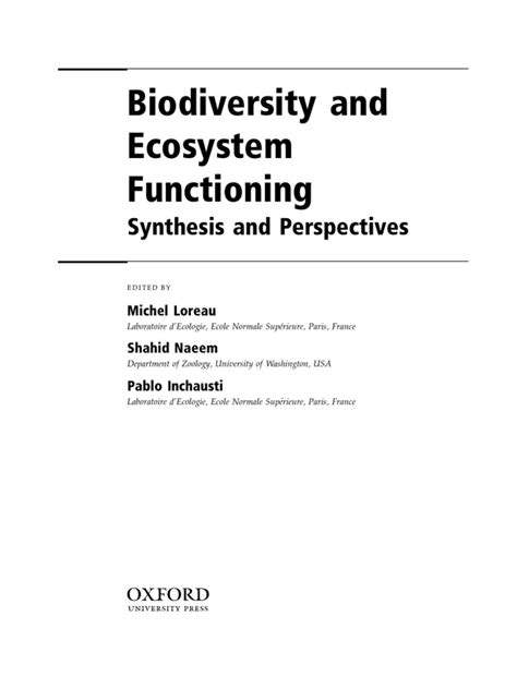 Biodiversity And Ecosystem Functioning Pdf Ecology Ecosystem