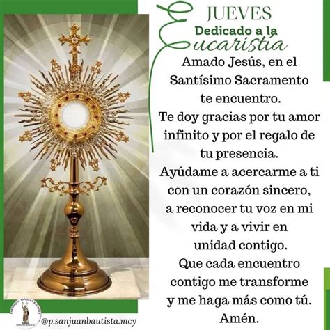 Bendito Alabado Y Adorado Sea Jesús En El Santísimo Sacramento Del