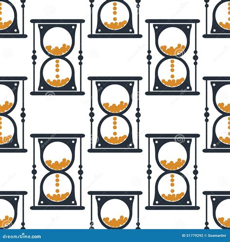 Hourglass Or Sandglass Seamless Pattern Stock Vector Illustration Of