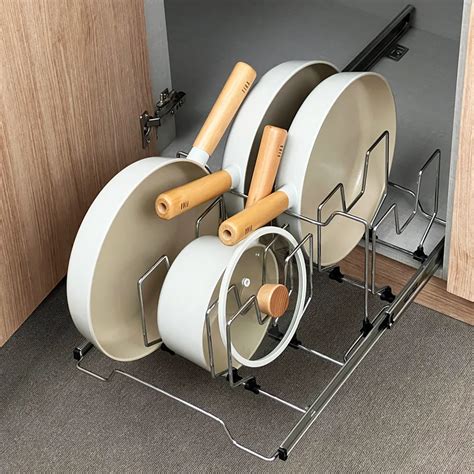 수정 필요 슬라이딩 8단 후라이팬 정리대 냄비 뚜껑 거치대 프라이팬 정리 수납 꽂이 감도 깊은 취향 셀렉트샵 29cm