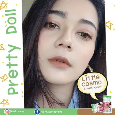 คอนแทคเลนส์ รุ่น Little Cosmo Mini Cosmomini Cinderella สีเทาตาลชมพู Graybrownpink ค่า