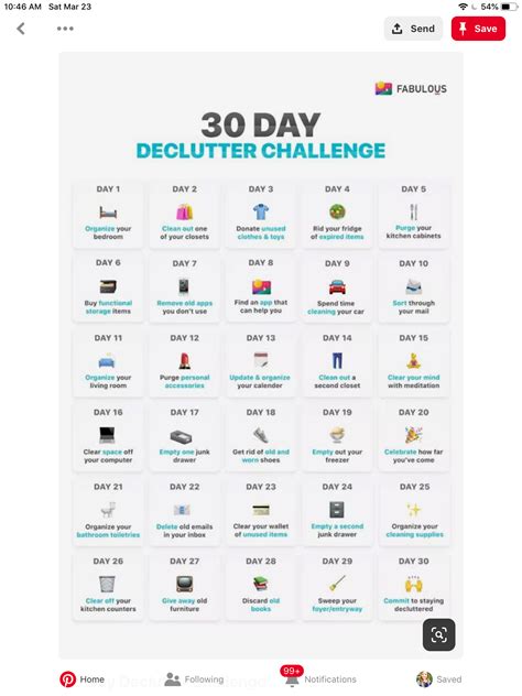 30 Day Declutter Challenge Calendar