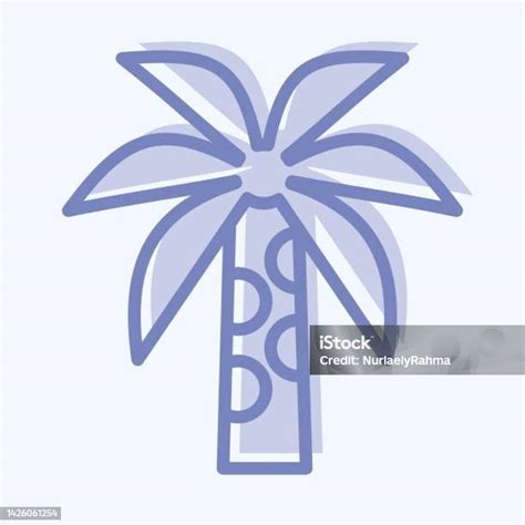 아이콘 야자수 태국 기호와 관련된 두 가지 톤 스타일 편집 가능한 간단한 디자인 간단한 그림 간단한 벡터 아이콘 세계 여행 관광 태국어 0명에 대한 스톡 벡터 아트 및 기타