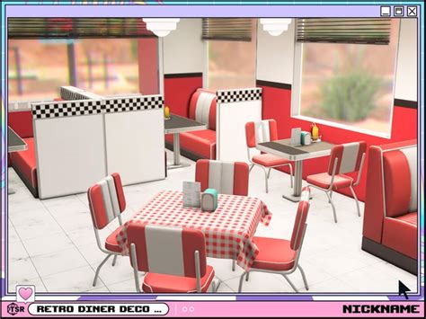 Retro Diner Deco Set For Sims 4