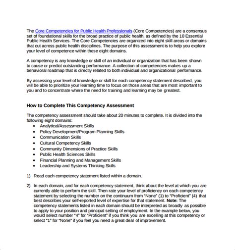 Free 6 Sample Competency Assessment Templates In Pdf Ms Word