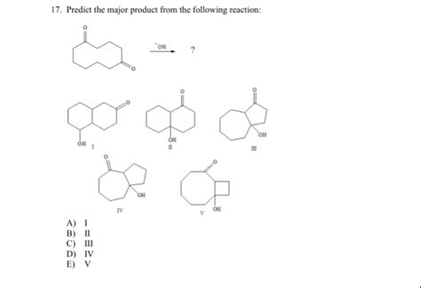 Solved Predict The Major Product From The Following Reaction
