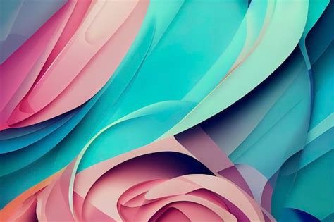추상 파도 배경 흰색 파스텔 색상 추상 액체 라인 흰색 생생한 색상 부드러운 벽지 프리미엄 사진