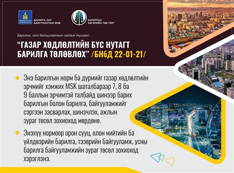 ГАЗАР ХӨДЛӨЛТИЙН БҮС НУТАГТ БАРИЛГА ТӨЛӨВЛӨХ БНбД 22 01 21 НОРМ БА ДҮРМЭЭС