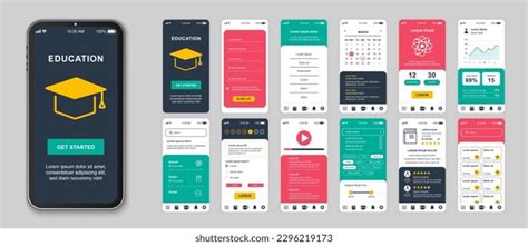 Education Mobile App Screens Set Web Stock Vector Royalty Free 2296219173 Shutterstock