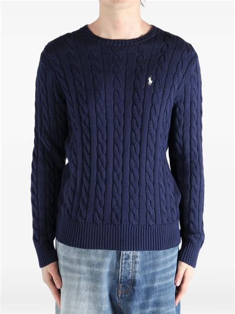 Polo Ralph Lauren Suéter De Tricô Azul Farfetch Br