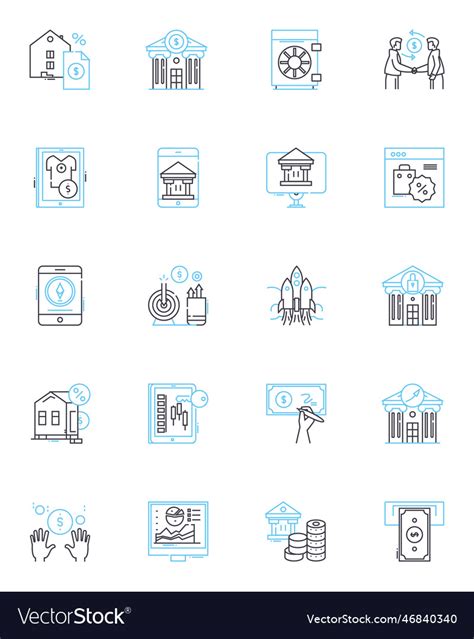 Virtual Design Linear Icons Set Virtuality Vector Image