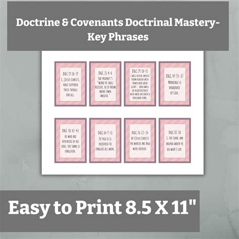 Updated 2024 Lds Doctrinal Mastery Cards Doctrine And Covenants Lds Seminary Follow Me Church