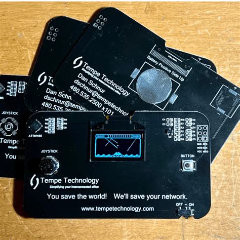2024 business card challenge integrated game card hackaday