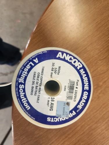 Ancor Marine Grade Tinned Copper 16 Awg Wire 100 White 102910 Marine