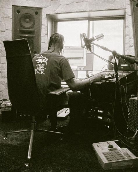 Travis Scott In Stussy Music Studio Room Travis Scott Music Motivation