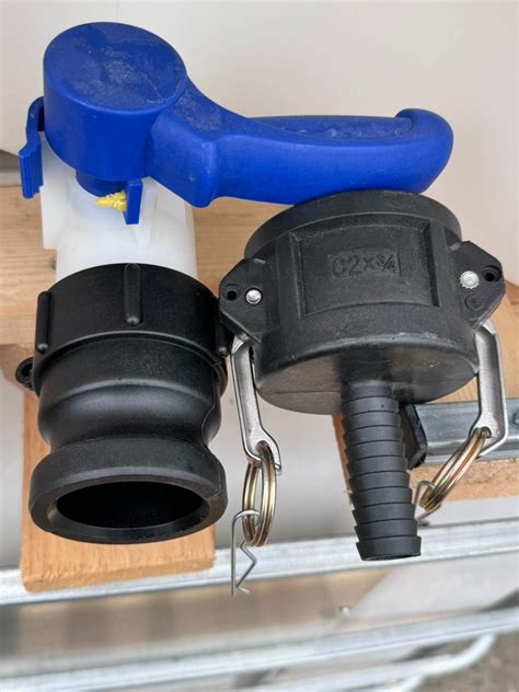 Переходник На Еврокуб Кран 60мм с крупной резьбой х 3 4 Штуцер Комплект Камлока Быстросъем на