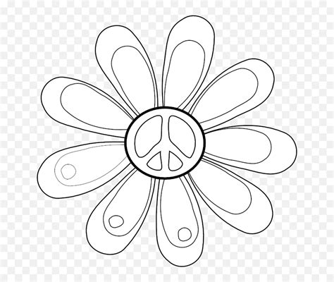 Download Hd Peace Symbol Sign Flower 82 Black White Daisy Vinyl Decal
