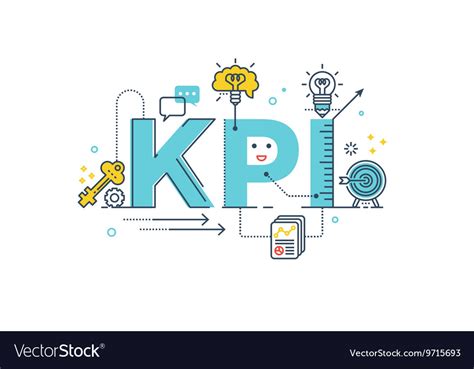 Kpi Key Performance Indicator Word Royalty Free Vector Image