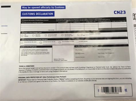 Malaysia Kastam Declaration