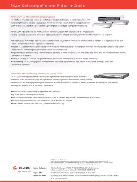 Polycom Audio And Video Conferencing Infrastructure Products Pdf