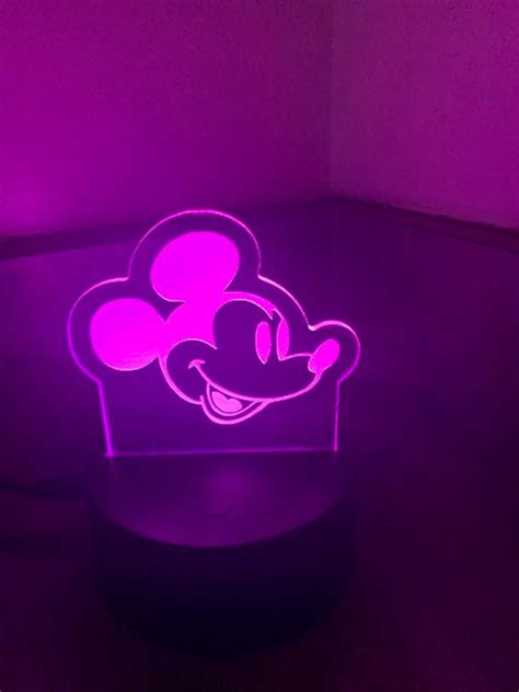 Mickey Mouse Custom Rgb 4 Lighted Led Sign Made In Usa Etsy