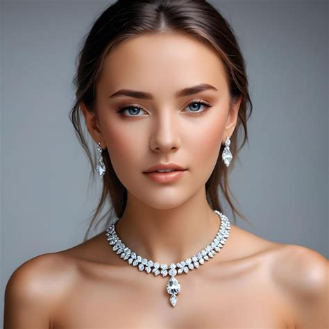 Premium Photo Crystal Clear Attractive Girl Wearing Jewelry With Diamond