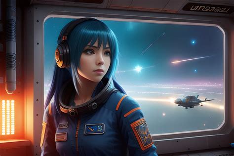 Download Girl Space Station Sci Fi Royalty Free Stock Illustration