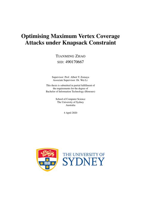 Pdf Optimising Maximum Vertex Coverage Attacks Under Knapsack Constraint