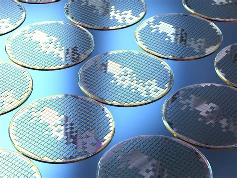 반도체 제조용 실리콘 웨이퍼 플레이트 프리미엄 사진