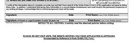 Department Of Corrections Visitation Forms Florida Fill Out Printable Form Example Download