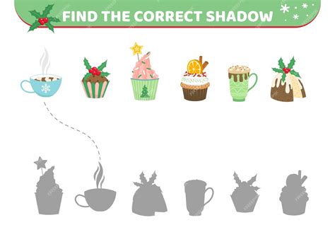 Premium Vector Desserts Find The Correct Shadow Shadow Matching Game