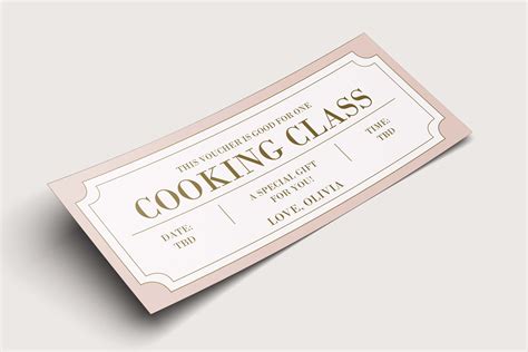 Cooking Class Coupon Voucher Instant Download Editable Text Printable