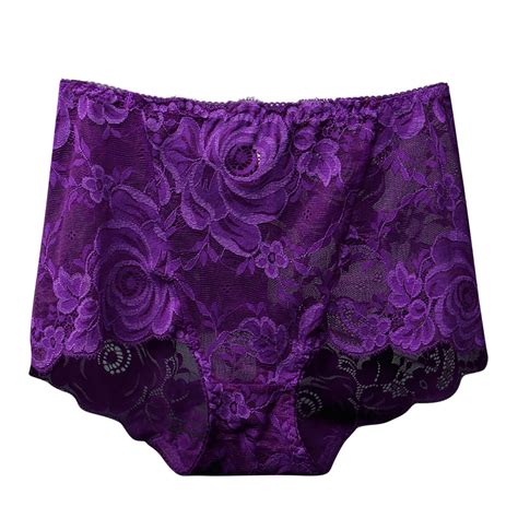 Rohuuque Womens Lace Panties Plus Size High Waist Sheer Lace Underwear