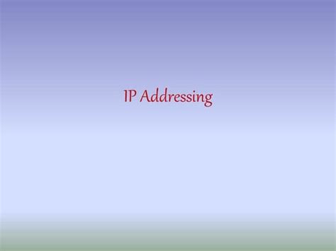Ip Address Presentation Ppt