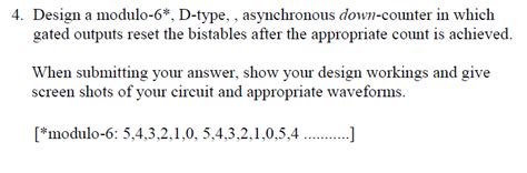 Solved Design A Modulo D Type Asynchronous Down Counter Chegg
