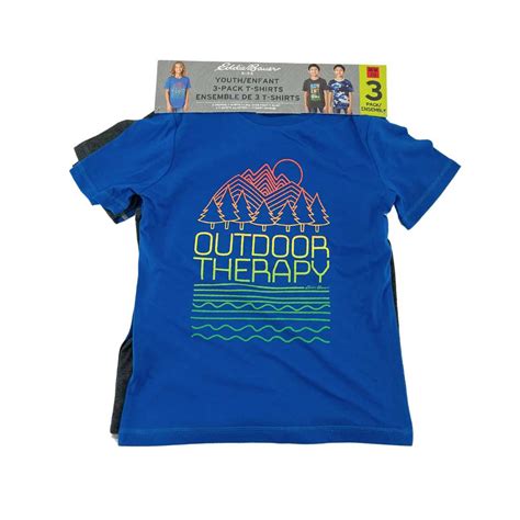 Eddie Bauer Boys Blue And Grey T Shirt 3 Pack Various Sizes