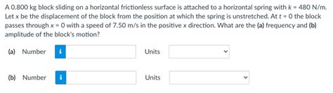 Solved A Kg Block Sliding On A Horizontal Frictionless Chegg