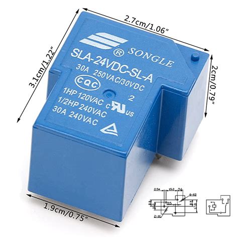 Sla Vdc Sl C Songle Power Relay Vdc Coil A Vac Flux Electronix