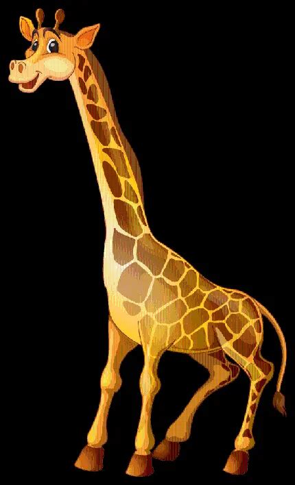 عکس زمینه پی ان جی Png زرافه کارتونی بازیگوش و خندان