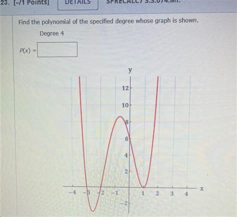 Solved Find The Polynomial Of The Specified Degree Whose Chegg