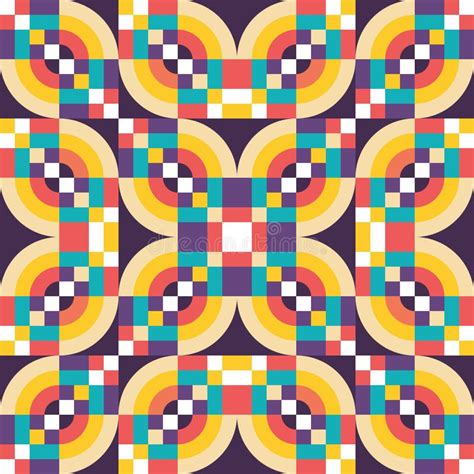 Abstract Geometric Background Seamless Pattern Design Mosaic Decorative Structure Vector