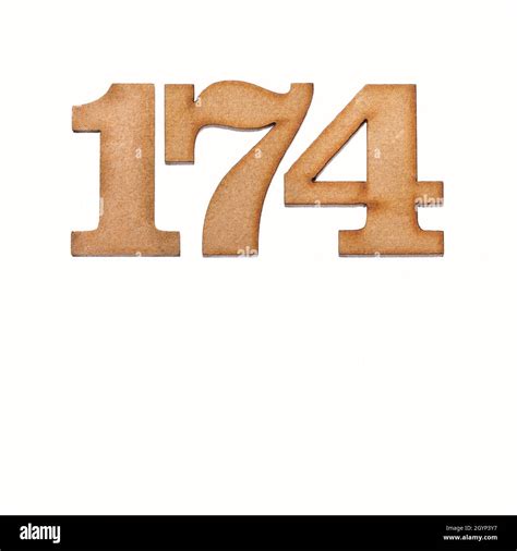 Number 174 in wood, isolated on white background Stock Photo - Alamy