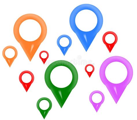 The Illustrations And Clipart Set Of Map Pointers With Pins Stock Illustration Illustration