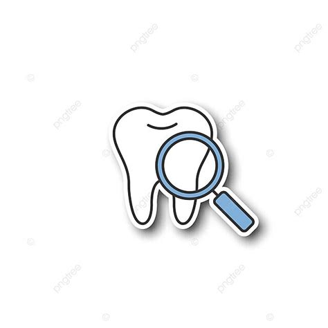Teeth Medical Check Patch Cartoon Glass Patch Vector Cartoon Glass